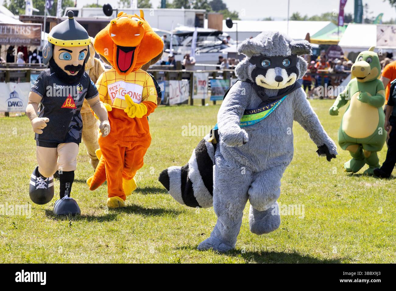 Exeter, UK. 17TH May 2025. Mascots from Devon visitor attractions race off against each other in ...