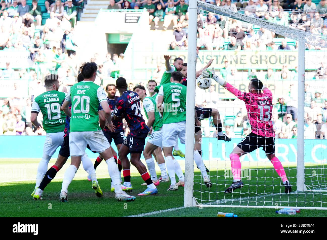 Rangers' Nicolas Raskin (obscured) scores his sides second goal during ...