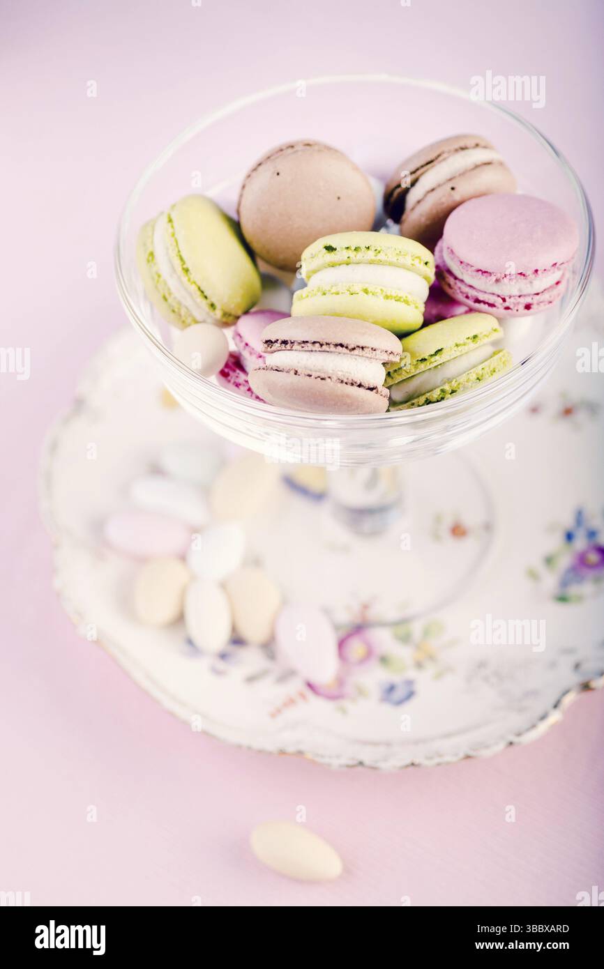 The easter installation with macarons Stock Photo - Alamy