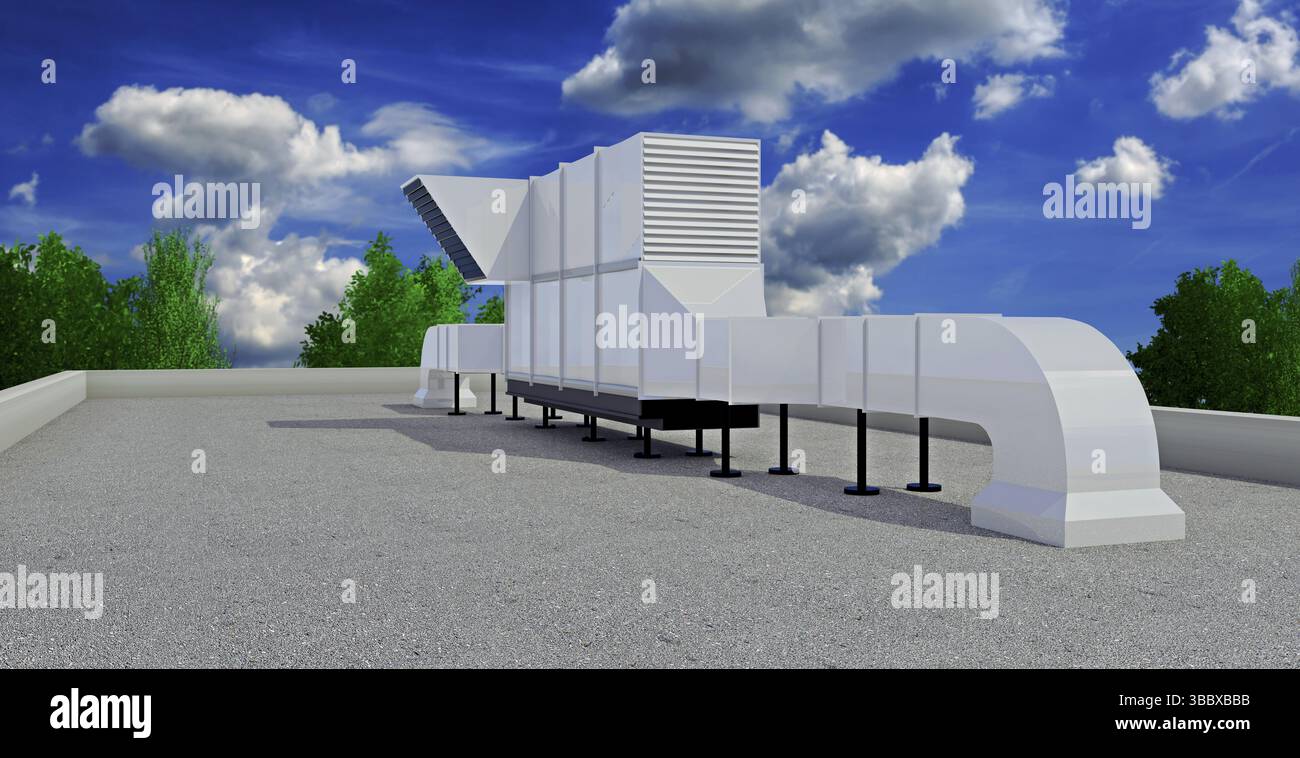 An air conditioning and ventilation systems on the high-rise building ...