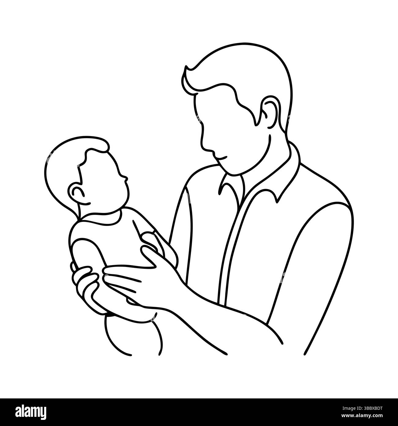 A father gently holding and caring for his baby with love and affection ...