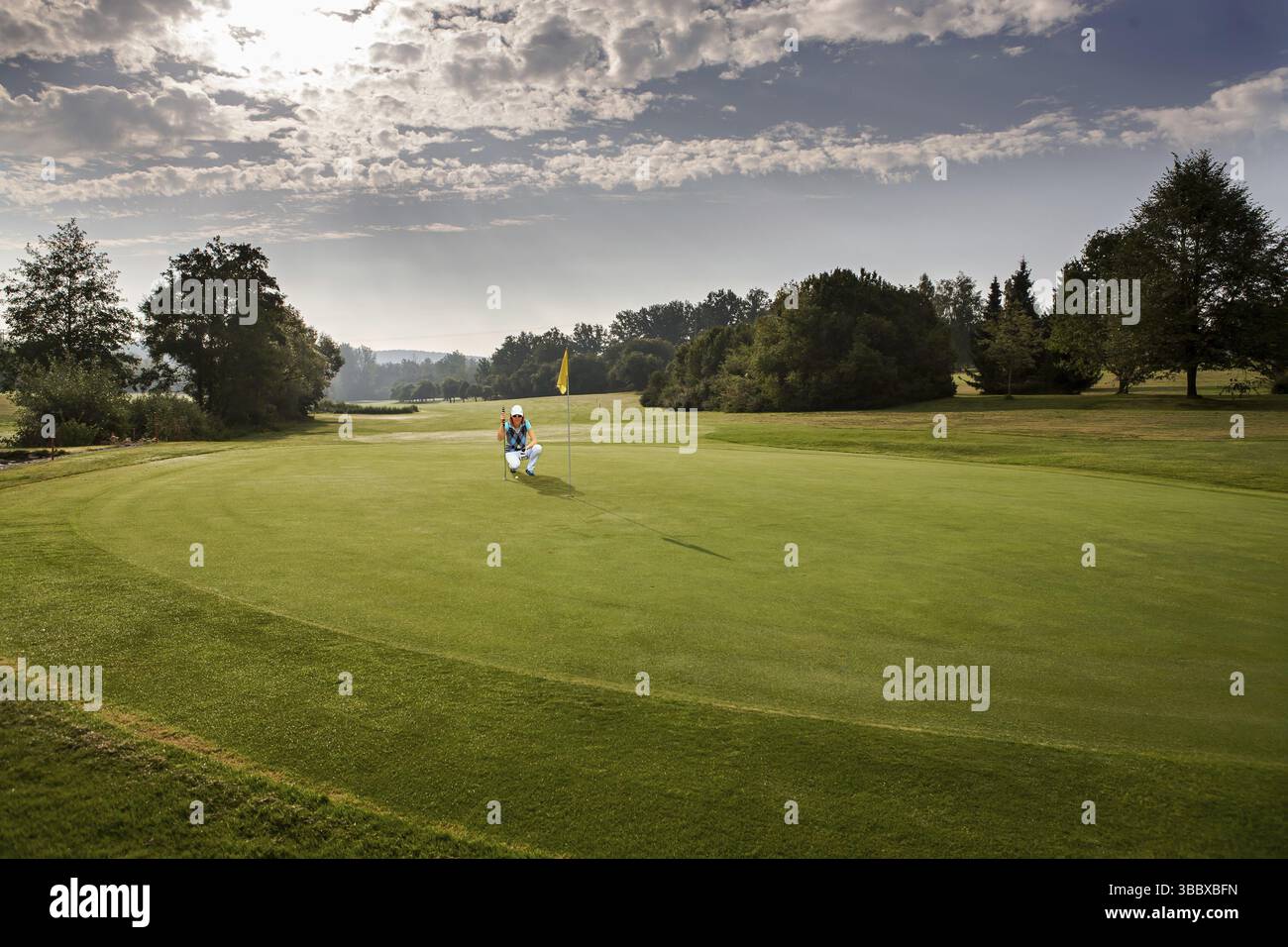 Parts of a golf course in a summer morning Stock Photo - Alamy