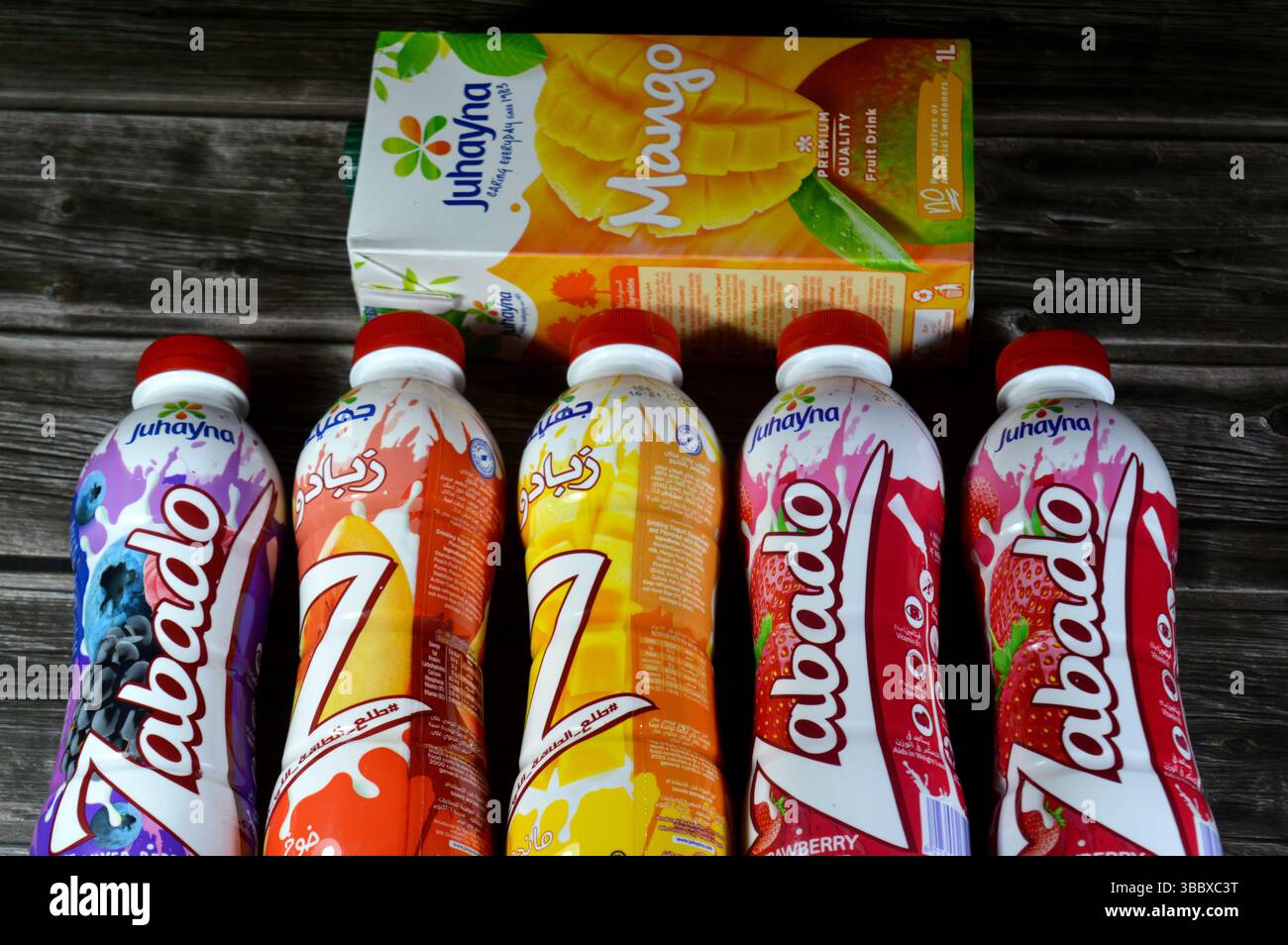 Cairo, Egypt, April 23 2025: Mango juice and Zabado Yogurt drink ...