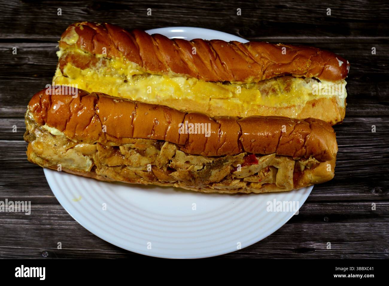 Fast food sandwiches of Chicken roll sandwich, two rolled chicken ...