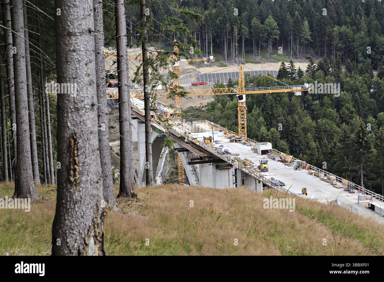 Construction of new ICE railway line and tunnels. The section Ebensfeld ...
