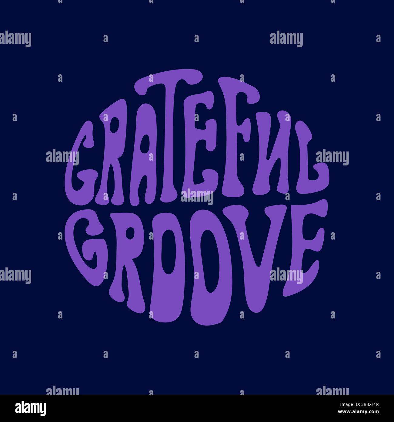 Bold retro typography design featuring grateful in groove style Stock ...