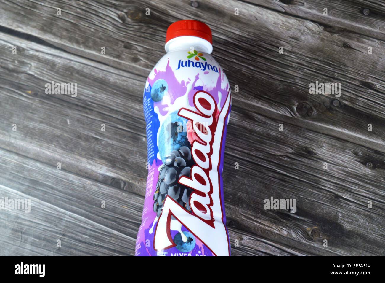 Cairo, Egypt, April 23 2025: Mixed berries Juhayna Zabado, Yogurt drink ...