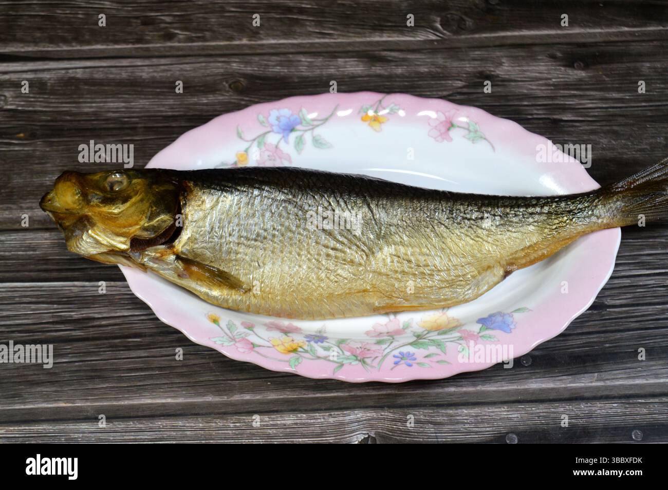 Smoked salty Herring forage fish, salt-cured and smoked, also known as ...