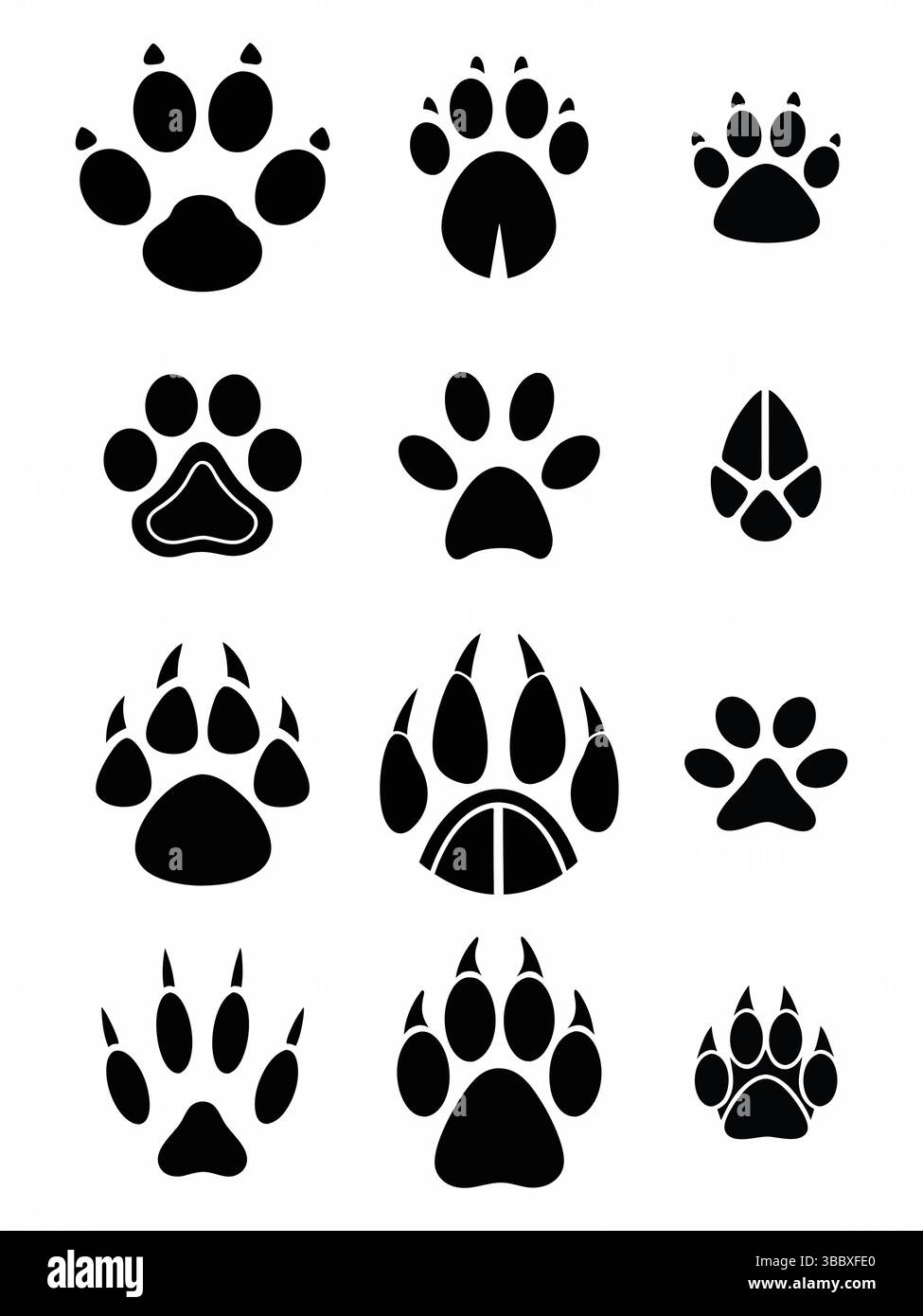 Collection of Black Animal Paw Prints Stock Vector Image & Art - Alamy
