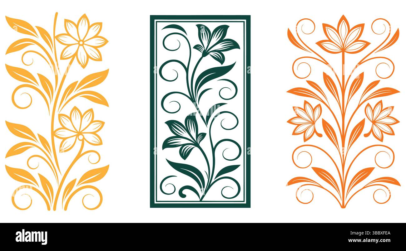 Floral wallpaper design Stock Vector Images - Alamy