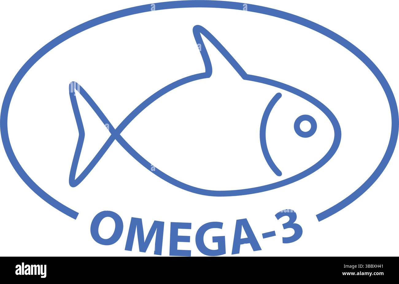 omega 3 black outline badge icon label isolated vector Stock Vector ...