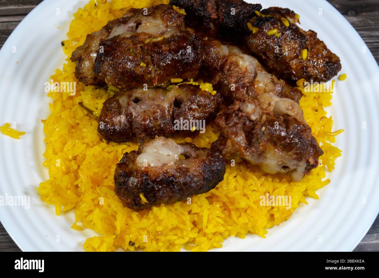 Traditional food beef Kofta, kebab and tarb kufta which is minced meat ...