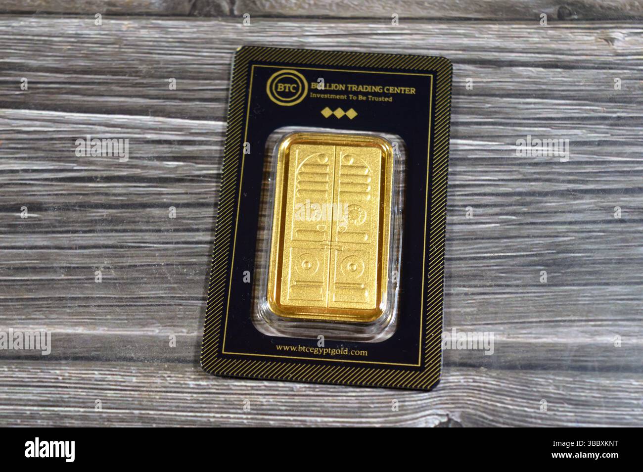 Cairo, Egypt, May 2 2025: Kaaba door shape 50 Grams 24K karat BTC ...