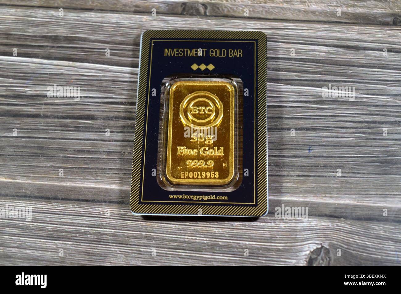 Cairo, Egypt, May 2 2025: a 50 Grams 24K karat BTC Bullion Trading ...