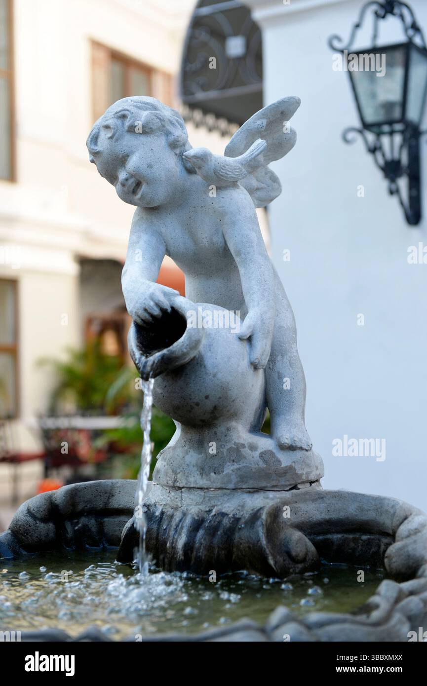 Fountain statue in Vigan in the province of Ilocos Sur in Luzon island ...
