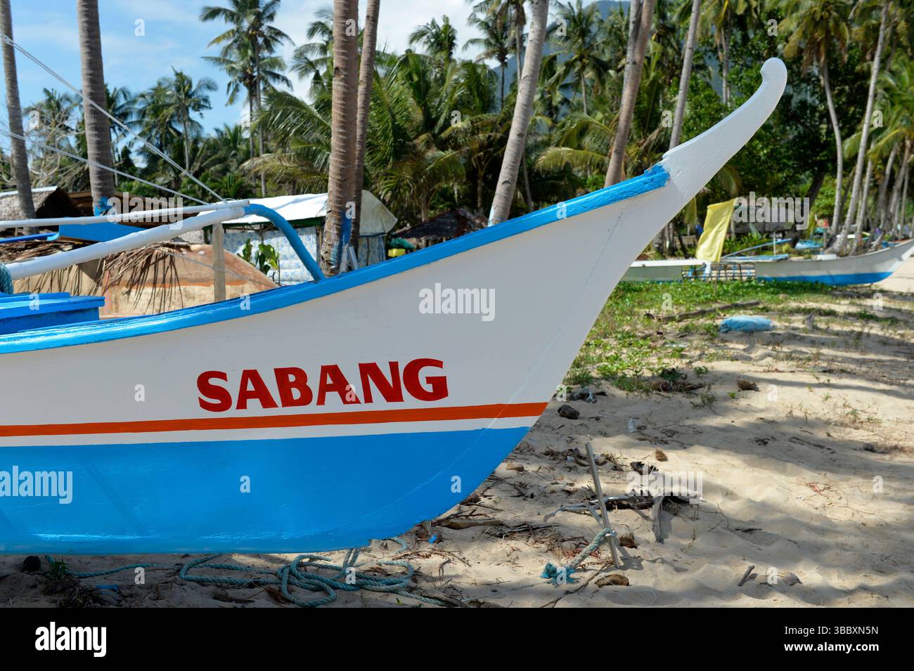 Sabang beach in Palawan island, Philippines,South East Asia Stock Photo ...