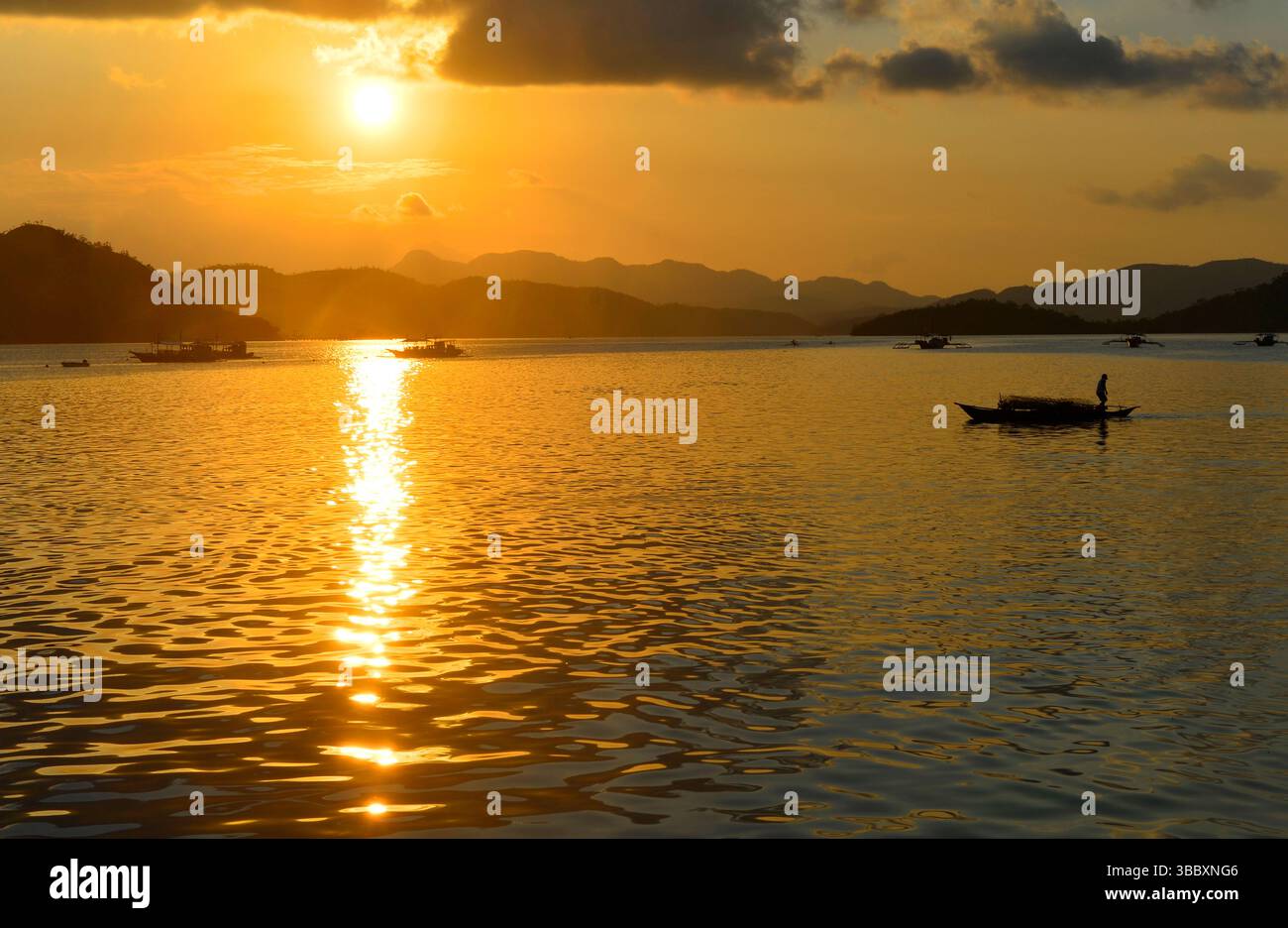 Sunset in Coron island,Palawan, Philippines,South East Asia Stock Photo ...
