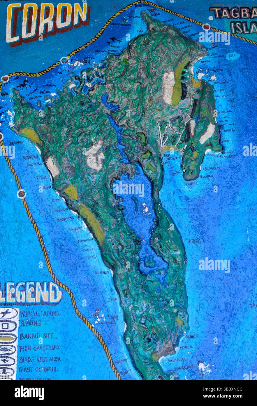 Island palawan map hi-res stock photography and images - Alamy