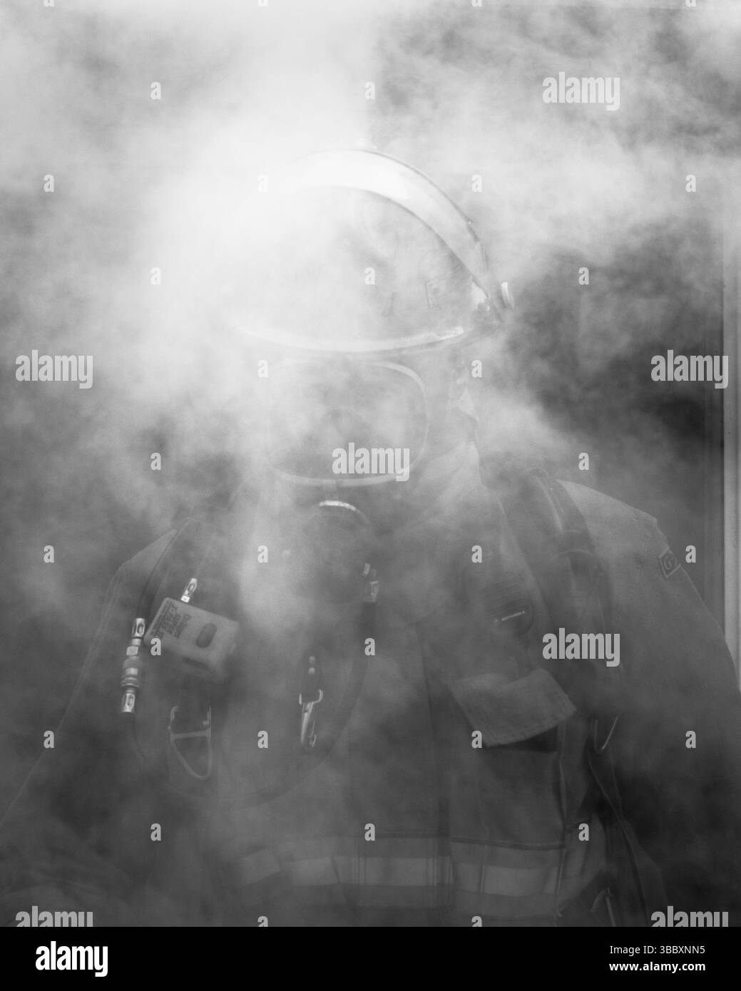 Smoke firefighter Black and White Stock Photos & Images - Alamy