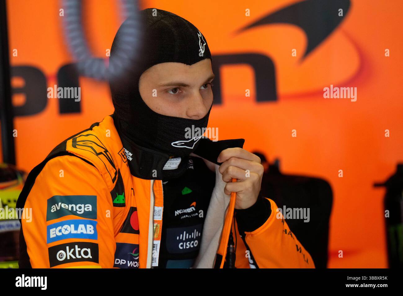 McLaren driver Oscar Piastri of Australia prepares for the qualifying ...