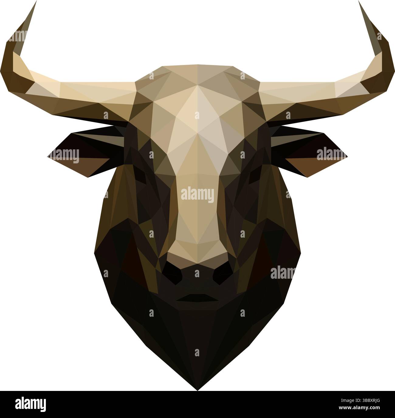 simple polygon head of a bull illustration Stock Vector Image & Art - Alamy