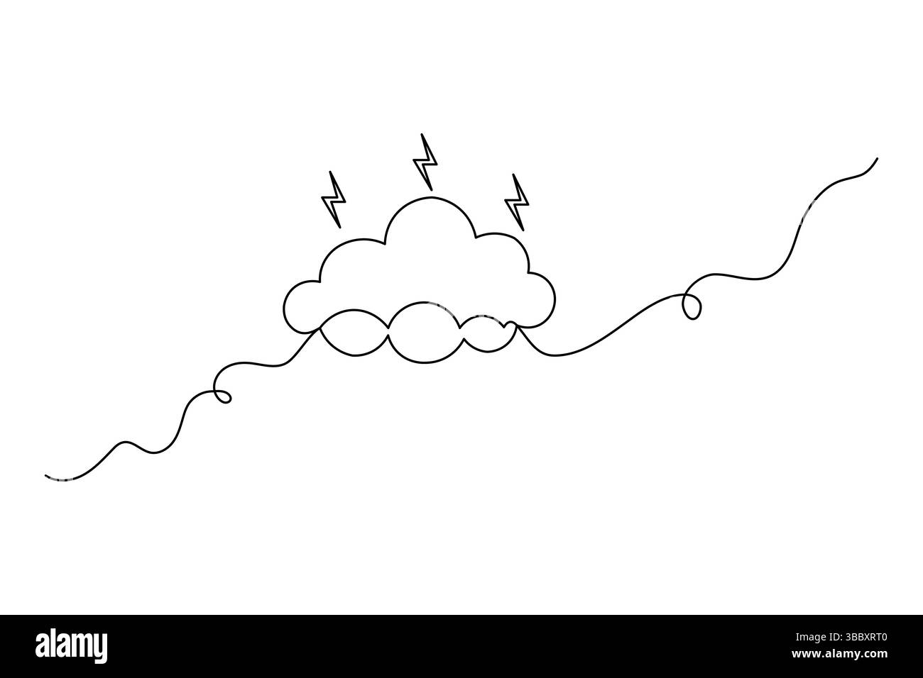 Continuous single line drawing of clouds Vector illustration of ...