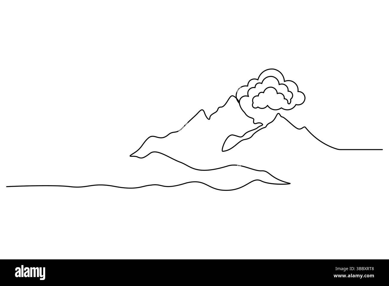 Continuous single line drawing of clouds Vector illustration of ...