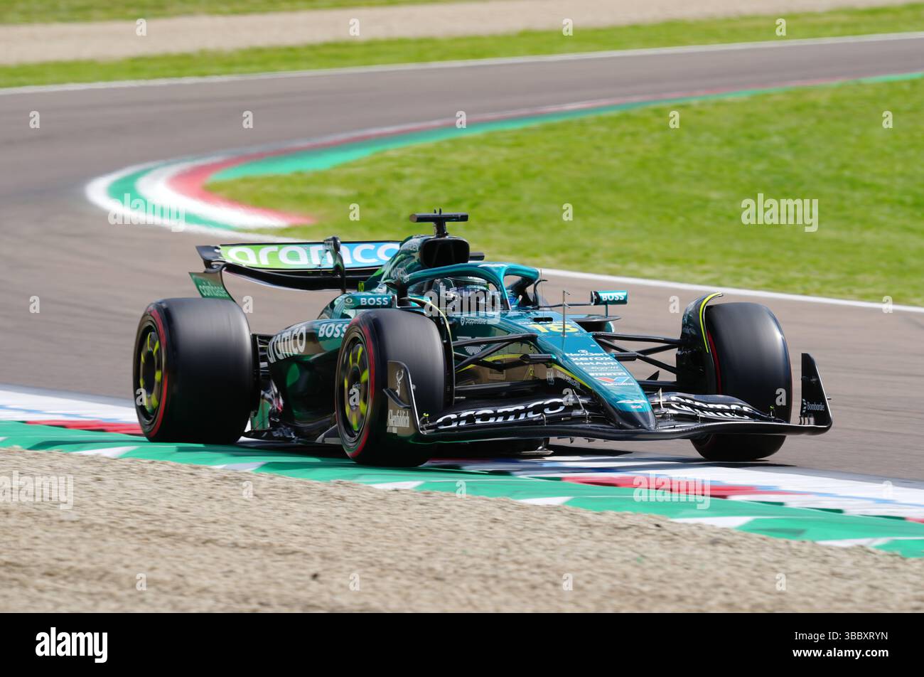 Aston Martin's Lance Stroll during qualifying at the Autodromo ...