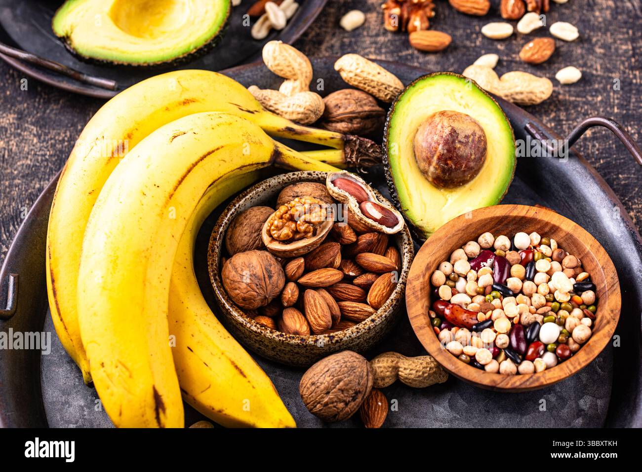 Products containing natural magnesium Mg Stock Photo - Alamy