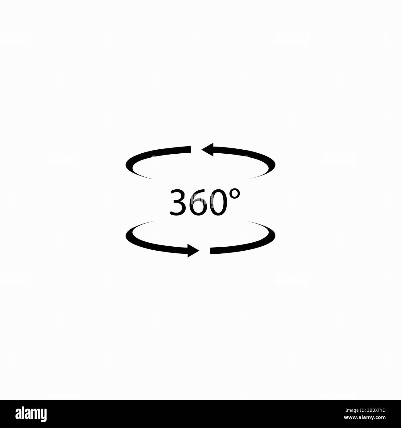 360 Degree Rotation Icon Silhouette Style Vector Symbol Of Rotation On