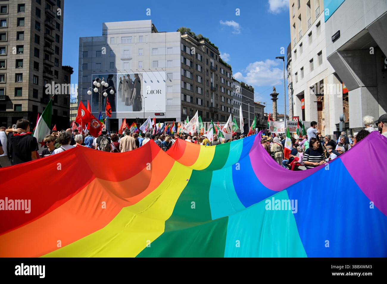 Milano, Italia. 17th May, 2025. ManifestazioneContro il Remigration ...