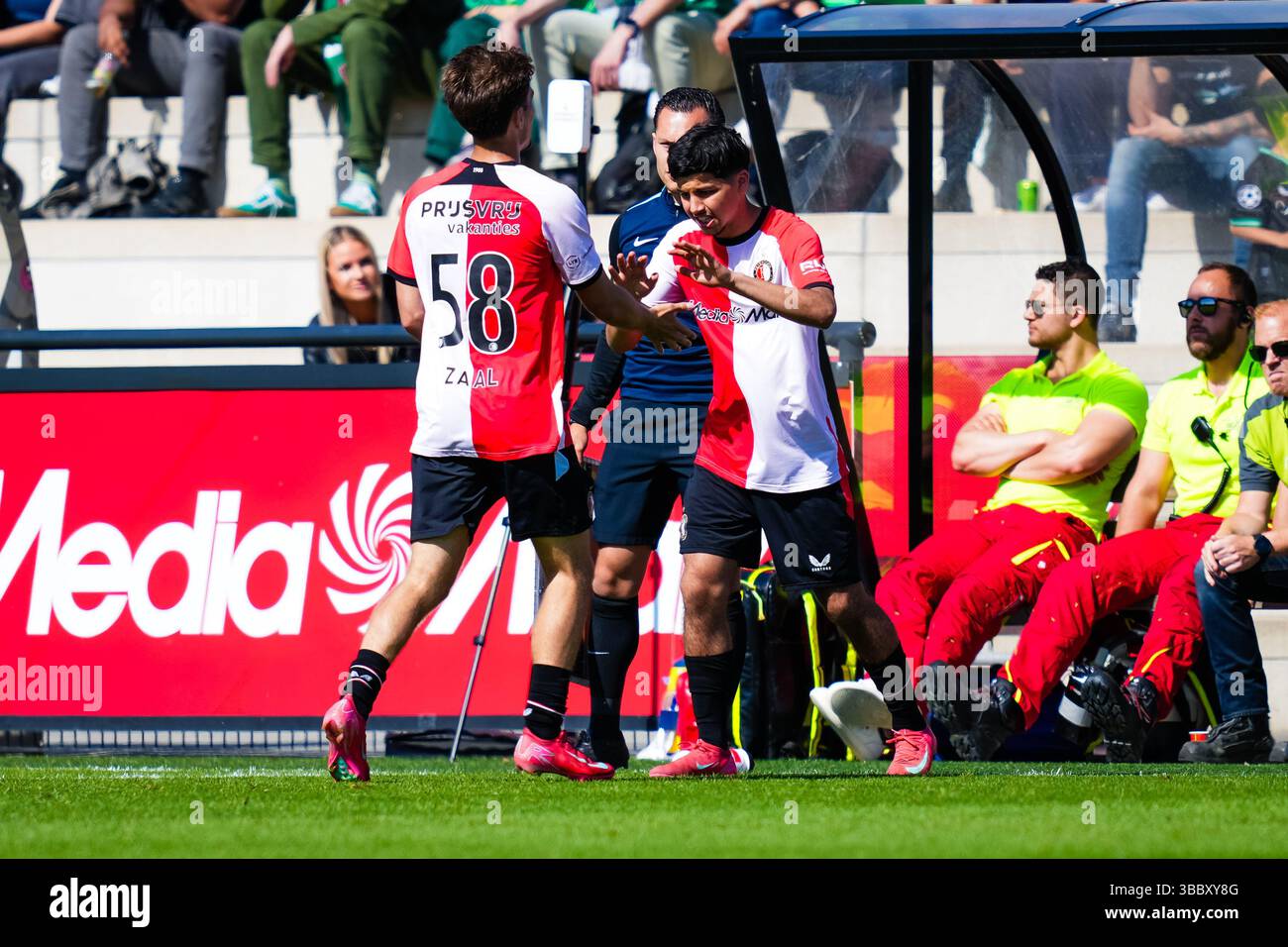 Rotterdam - Feyenoord player Timo Zaal out and Feyenoord player Nassim ...