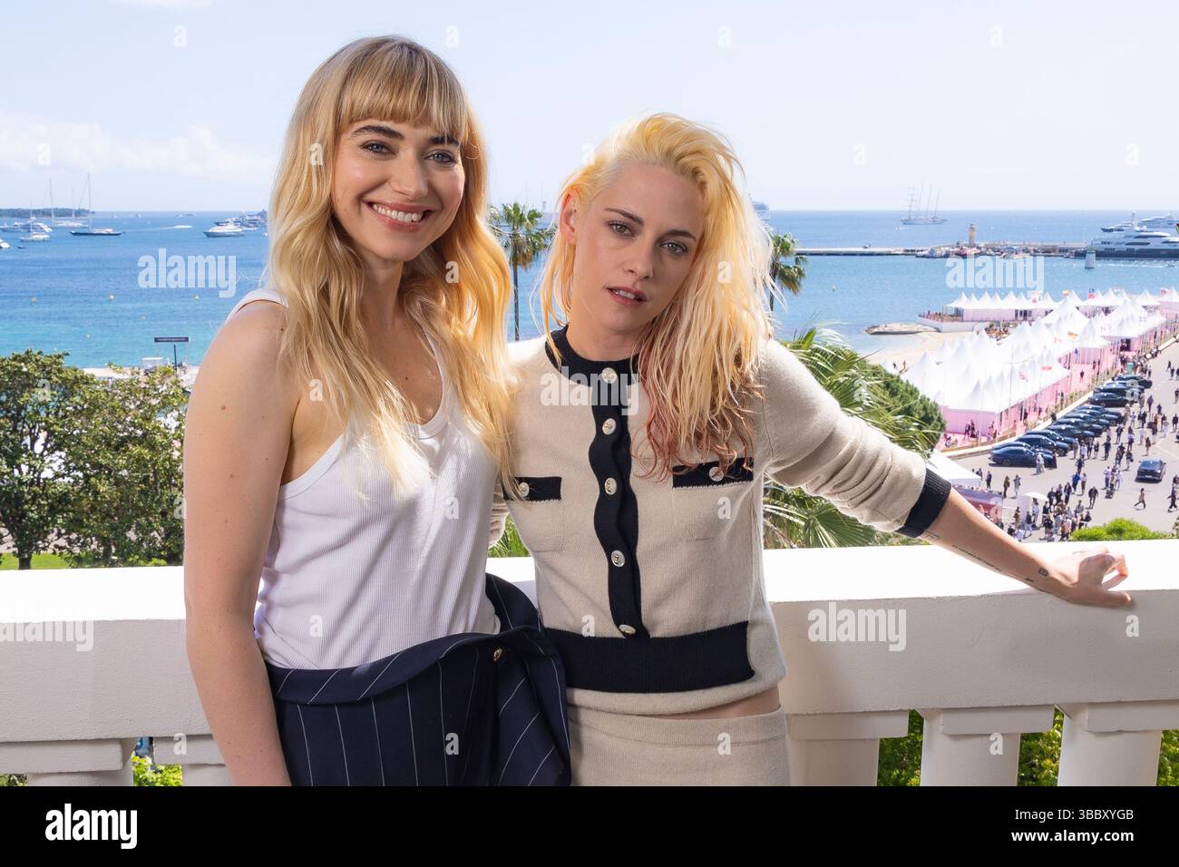 Kristen Stewart, left, and Imogen Poots pose for portrait photographs ...
