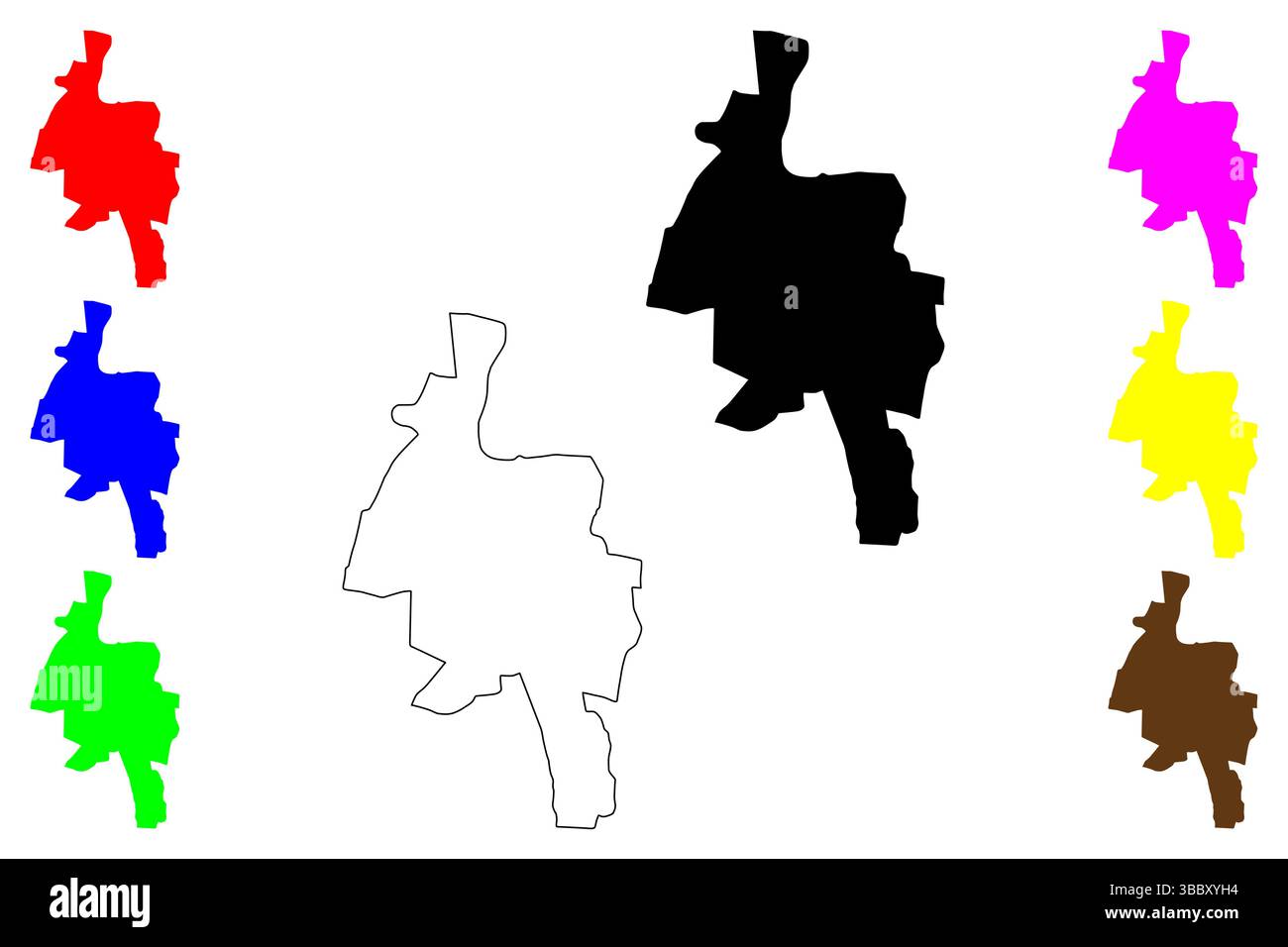 Tenali city (Republic of India, State of Andhra Pradesh) map vector ...