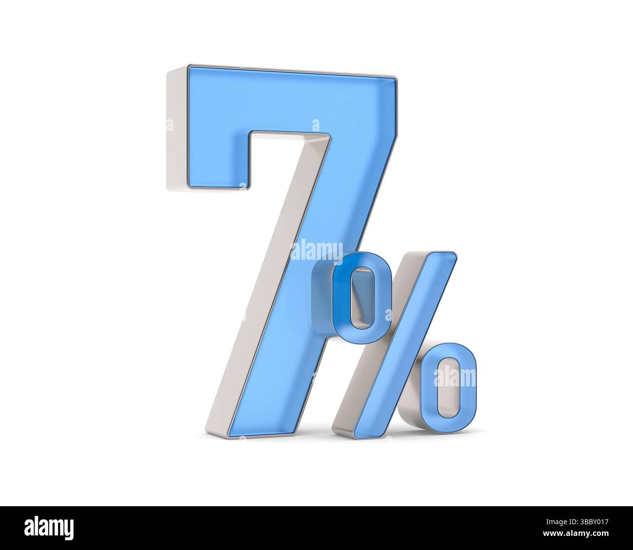 Seven percent on white background. Isolated 3D illustration Stock Photo ...