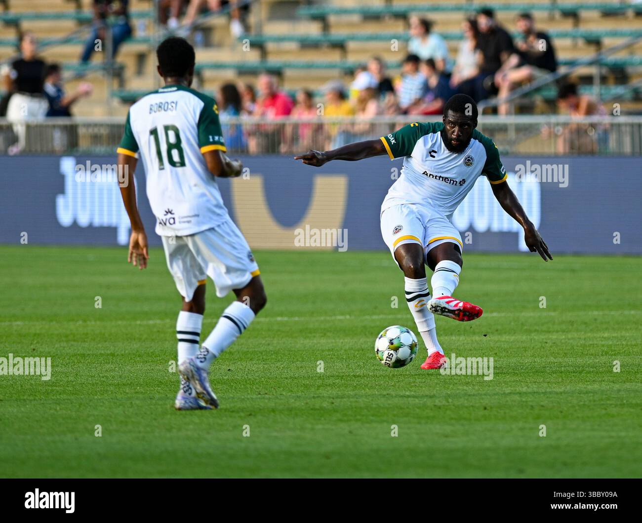 Durham, North Carolina, USA. 16th May, 2025. Oakland Roots defender ...