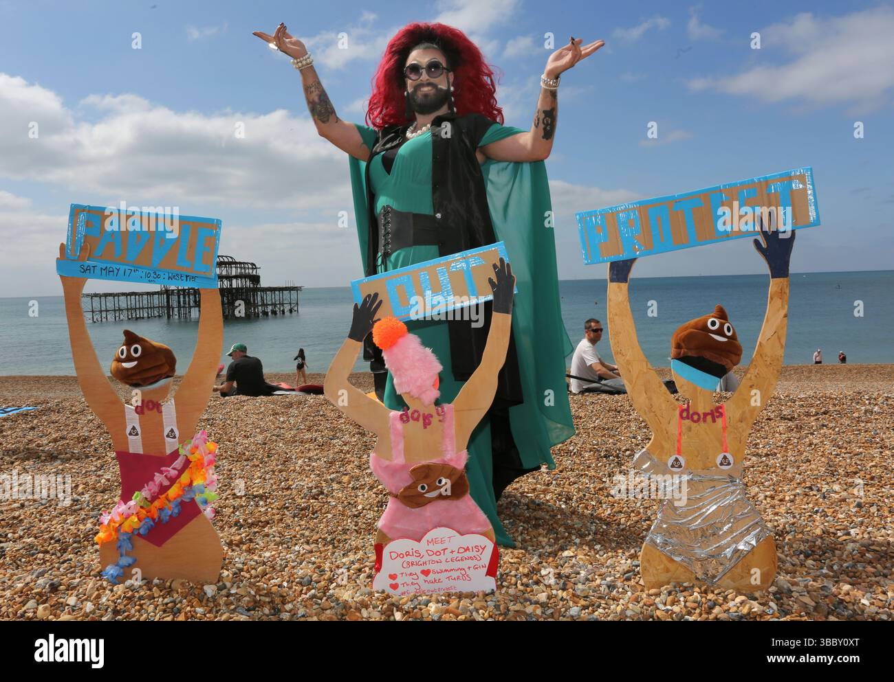 Brighton, England, UK. 17th May, 2025. Drag artist RUFFLES joins ...