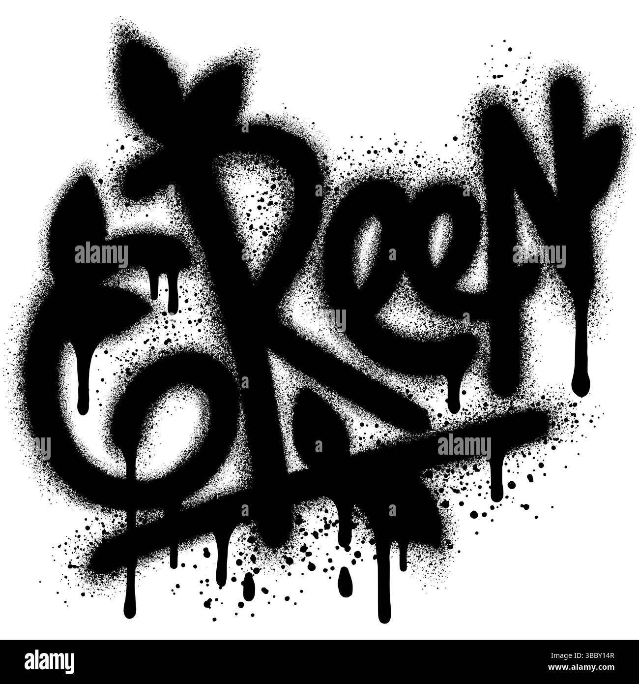 Green leaf white lettering Stock Vector Images - Alamy