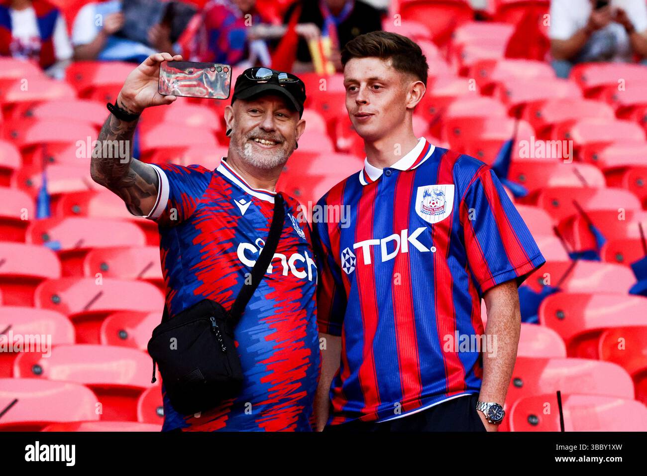 Crystal Palace fans arrive at Wembley Stadium prior to the Emirates FA ...