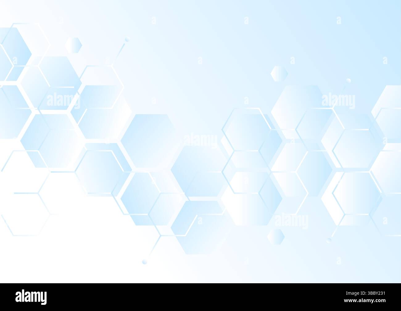 abstract light blue gradient background with hexagons and line Stock ...