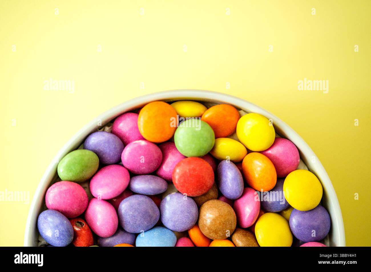 London UK, May 17 2025, A Bowl of Classic Nestle Smarties Sugar Coated ...