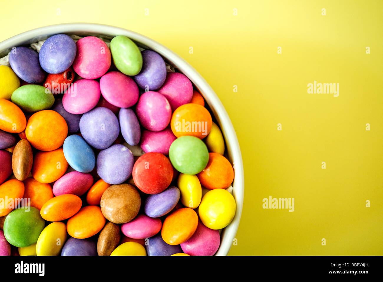 London UK, May 17 2025, A Bowl of Classic Nestle Smarties Sugar Coated ...