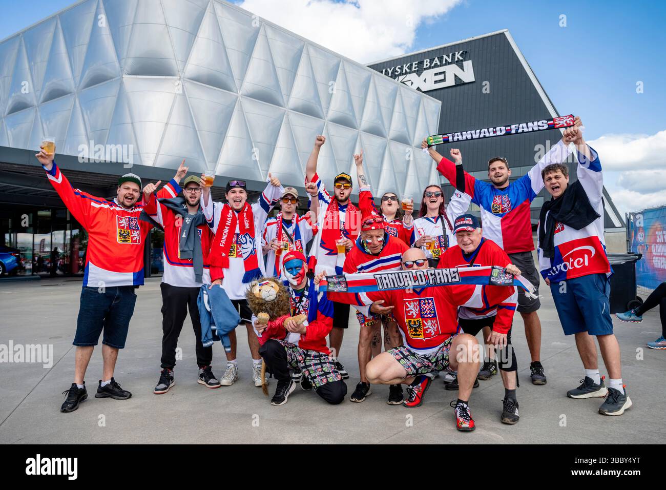 Herning, Denmark. 17th May, 2025. Czech fans before the Group B match ...