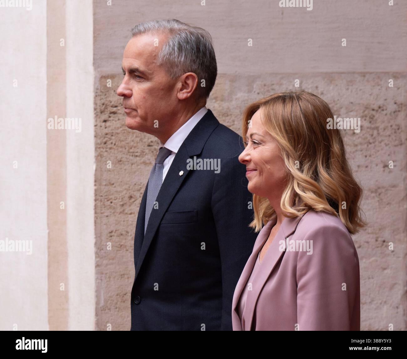 Rome, Italy. 17th May, 2025. Prime Minister Mark Carney stands with ...