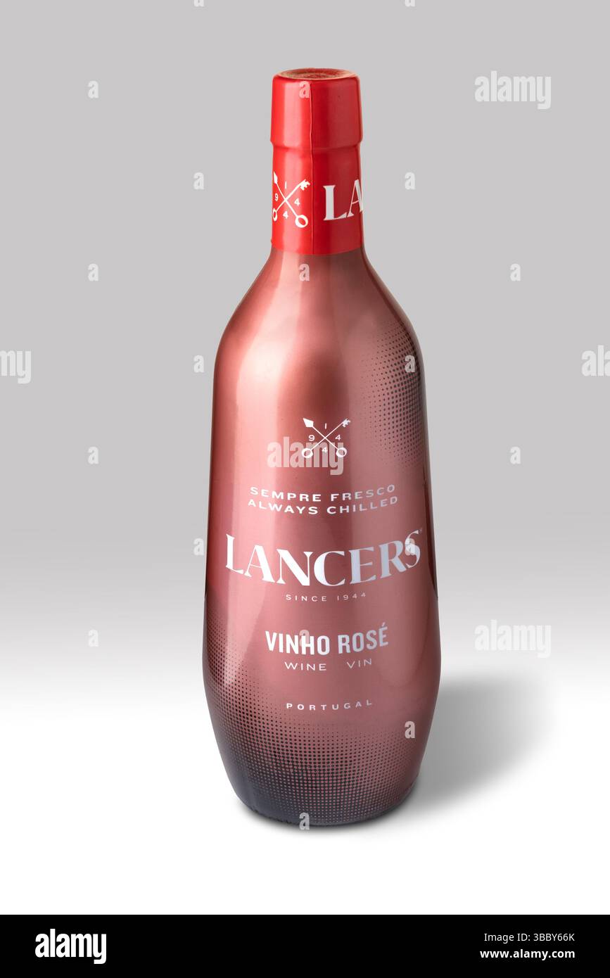 Italy - May 16, 2025: Bottle of Lancers rose Wine Portuguese in pink ...