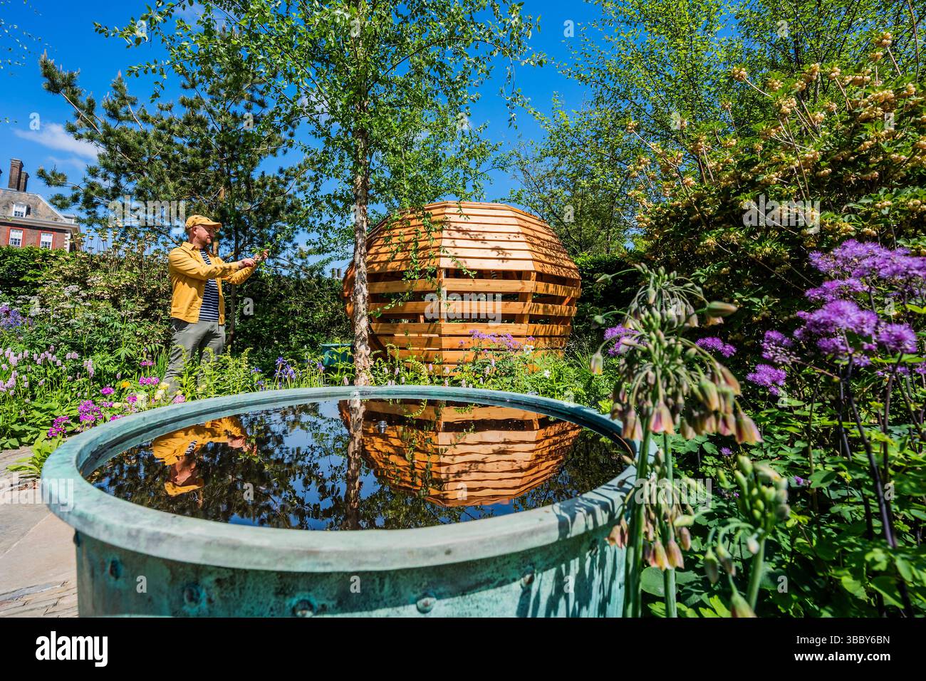London, UK. 17th May, 2025. Final adjustments for Down's Syndrome Scotland Garden by Nick Burton ...