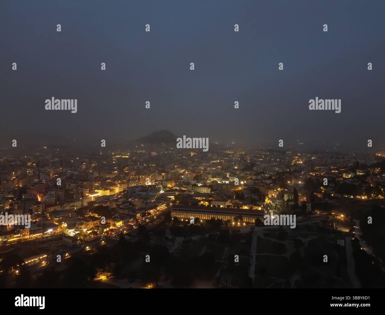 Athens, Greece, 16 May 2025. In an aerial view, Athens is seen covered ...
