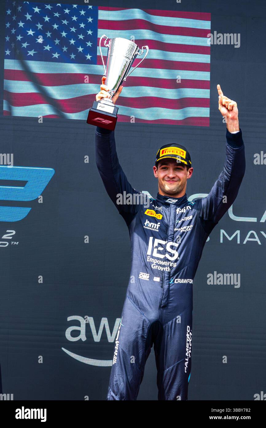 CRAWFORD Jak (usa), DAMS Lucas Oil, Dallara F2 2024, portrait podium ...