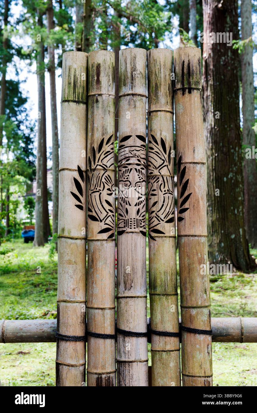 Black ink painting on bamboo Japan Stock Photo - Alamy