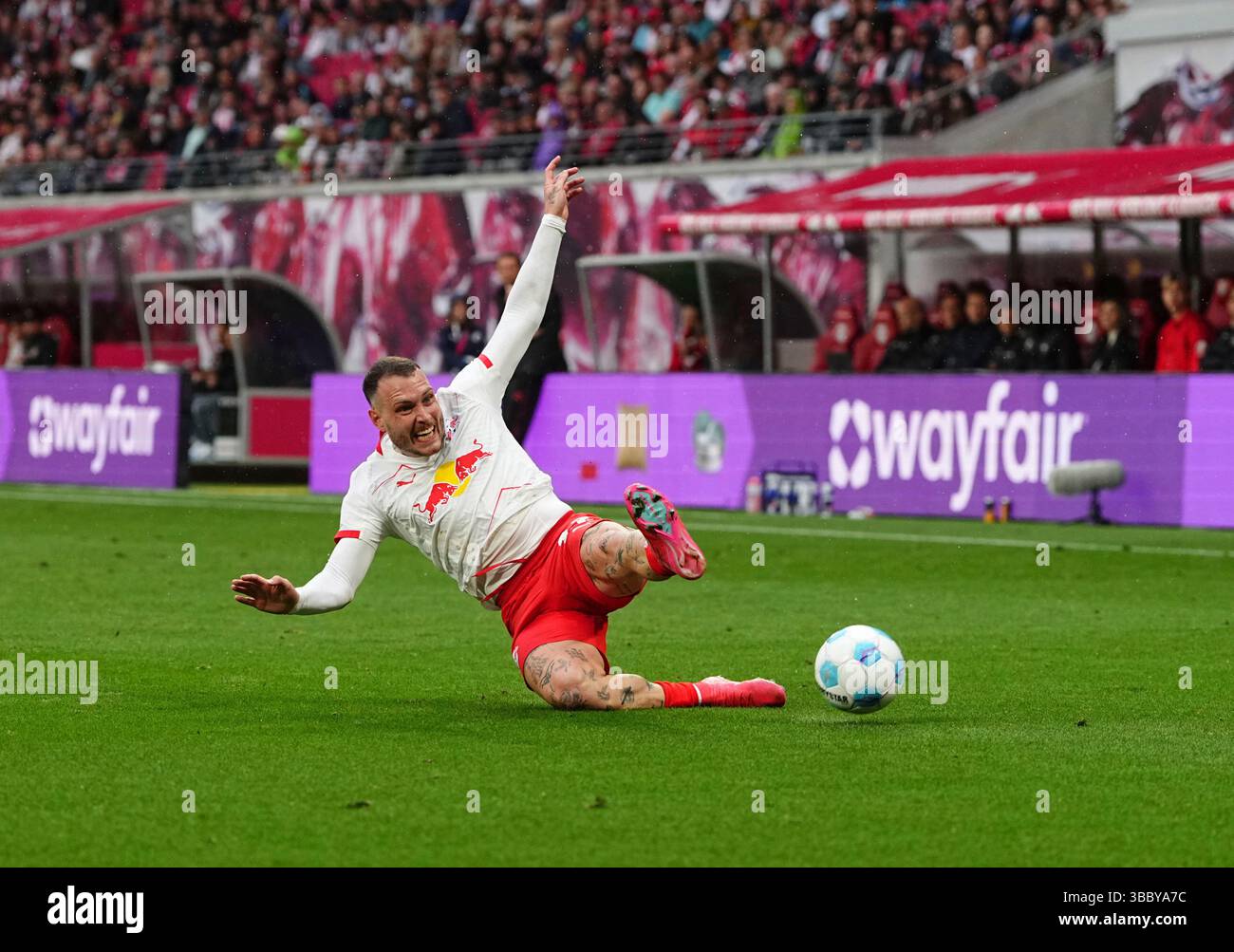 May 17 2025: David Raum of RB Leipzig looks on during a 1. Bundesliga ...